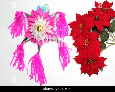 Mexican handmade piñata of clay and colored paper to celebrate posadas ...