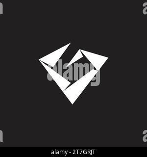 letter w paper fold geometric simple logo vector Stock Vector Image ...