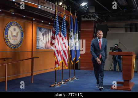 House Minority Leader Hakeem Jeffries (D-N.Y.) walks to a vote at the U ...