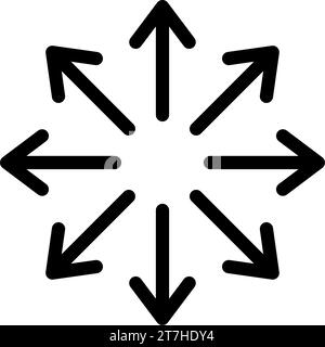 Versatile icon. Multifunction sign. Arrows pointing in different ...
