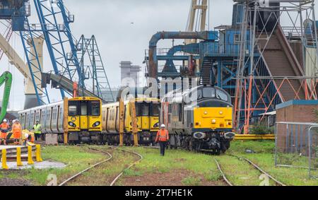 Rail Operations Group class 37 locomotive shunting scrap Merseyrail ...