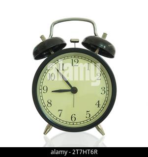Old digital clock red number on black background Stock Photo - Alamy