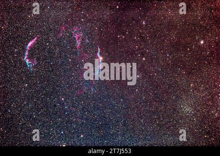 The arcs and wisps of the Veil Nebula supernova remnant in Cygnus Stock ...