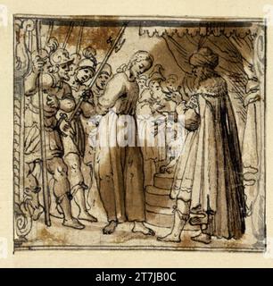 Abraham van Diepenbeeck Christ before Herod. Feder and brush in brown ...