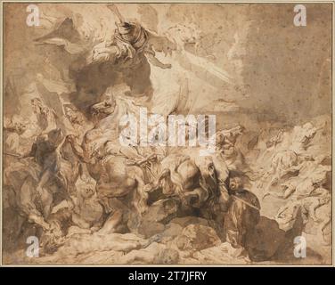 Peter Paul Rubens The defeat of the Sanherib. Feder in brown around ...