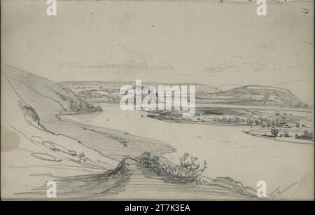 Joseph Holzer View of Devény (Thebes in Hungary). Pencil around 1843 ...