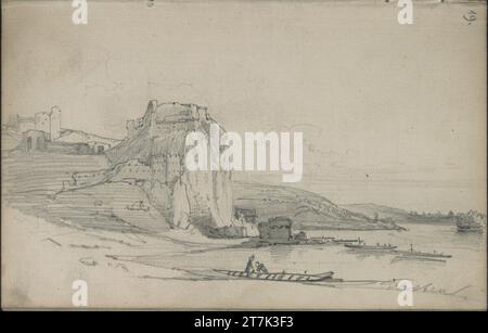 Joseph Holzer View of Devény (Thebes in Hungary). Pencil around 1843 ...