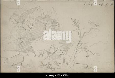 Joseph Holzer Great landscape sketch. Pencil around 1843 Stock Photo ...