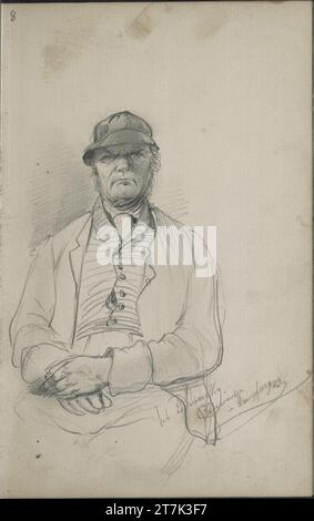 Joseph Holzer Portrait of the lifeguard of stamps. Pencil around 1843 ...