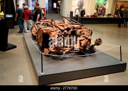 Mangled remains of Iraqi car destroyed in street bombing of Baghdad's ...