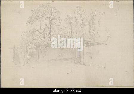 Sketch of a garden wall, Danhauser Josef sketchbook; 32 paginated pages ...