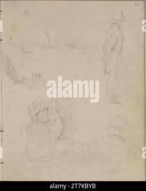 Two sketches of a standing man Stock Photo - Alamy