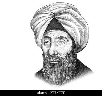 Arab scientist Alhazen (Hasan Ibn al-Haytham) (965-1040) portrait from ...