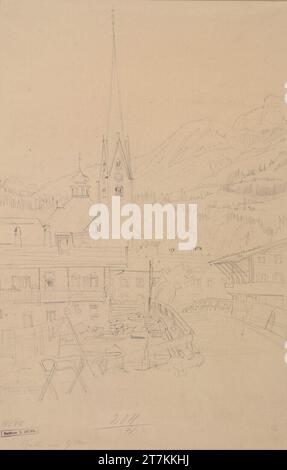 Carl Goebel View of Zell am Ziller. Pencil Stock Photo - Alamy