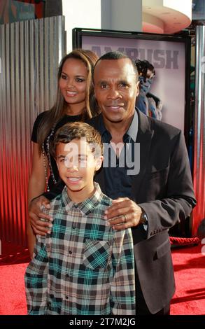 Sugar Ray Leonard & Family at the "Real Steel" World Premiere held at ...