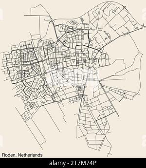 Street roads map of RODEN, NETHERLANDS Stock Vector Image & Art - Alamy
