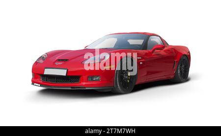 Chevrolet Corvette Z06 sport car, side view isolated on white ...