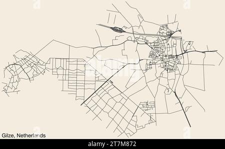 Street roads map of GILZE, NETHERLANDS Stock Vector Image & Art - Alamy