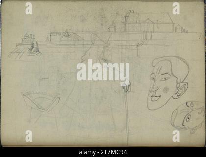 Franz Wacik Sketch of two noble men; Labeling. Pencil 1915 , 1915 Stock ...