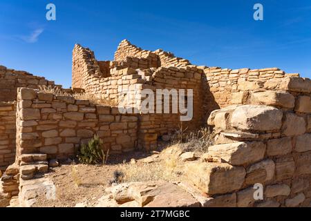 The ruins of Ancestral Puebloan structures at the Cajon Pueblo ...