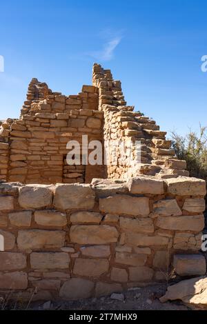 The ruins of Ancestral Puebloan structures at the Cajon Pueblo ...