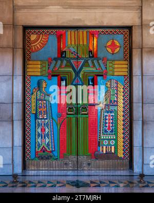 East Chamber Doors of the Nebraska State Capitol in Lincoln Stock Photo ...