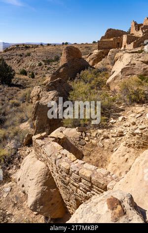 The ruins of Ancestral Puebloan structures at the Cajon Pueblo ...