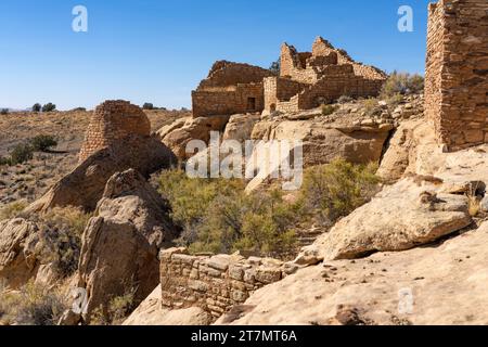 The ruins of Ancestral Puebloan structures at the Cajon Pueblo ...