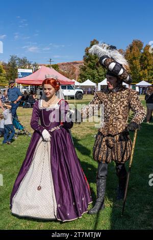A reenactor dressed as Mary, Queen of Scots at the Scots on the Rocks ...