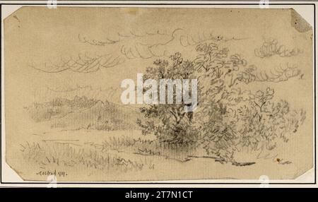 Carl Pischinger Landscape. Pencil 1884 , 1884 Stock Photo - Alamy