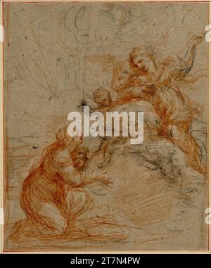 Ciro Ferri The sleeping child of Jesus; Behind him Joseph, who lifts ...