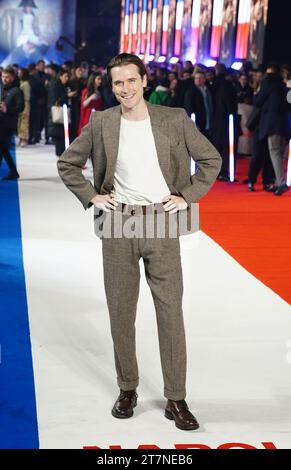 Sam Meakin attending the UK premiere of Napoleon at the Odeon Luxe ...