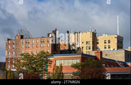 Burlington, IA - 19 October 2023: Aerial panorama of the city skyline ...
