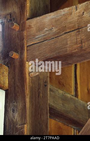 new wooden barn post and beam construction Stock Photo - Alamy
