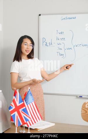 Female teacher conducting English grammar in classroom Stock Photo - Alamy