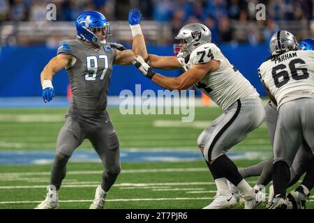 Detroit Lions defensive tackle Aidan Hutchinson (97) is introduced ...