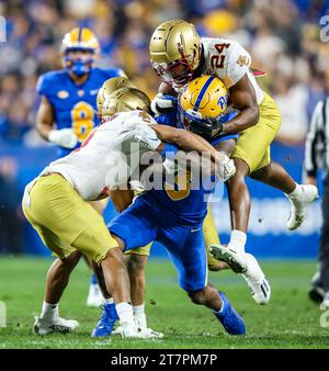 Boston College cornerback Amari Jackson (24) makes a diving attempt to ...