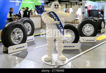 Exhibition stand Michelin man truck tyres Stock Photo - Alamy