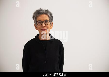 Bremen, Germany. 16th Nov, 2023. The American artist Kay Rosen stands ...