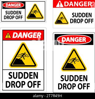 Danger Sign Sudden Drop Off Stock Vector Image & Art - Alamy