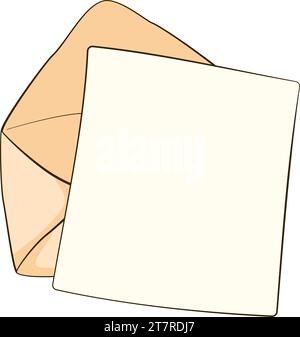 Blank envelope icon flat vector. Mail letter. Paper post isolated Stock ...