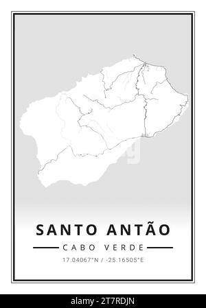 Map of Santo Antao Stock Photo - Alamy