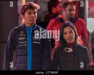 Alexander Albon of Williams with girlfriend Lily Muni He during the ...