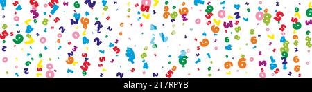 Falling bright numbers. Math study concept with flying digits. Fair ...