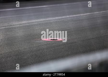 Works on the circuit surface after damages caused by a manhole cover ...