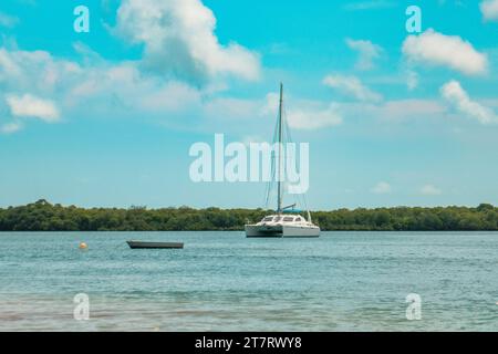 Fishing boats at the shores of Manda Isand in Lamu Kenya, UNESCO World ...