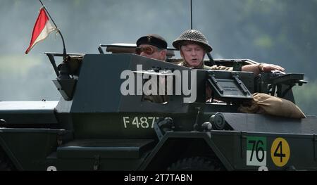 British armoured scout car in battle Stock Photo - Alamy