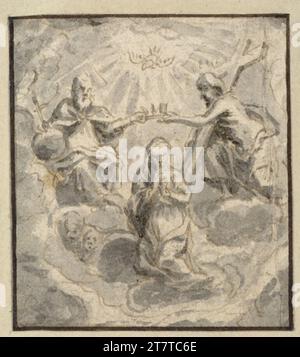 Abraham van Diepenbeeck Coronation. Feder in brown, brush in gray, gray ...