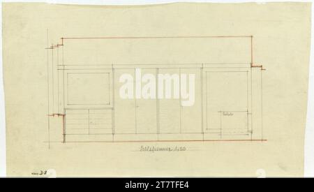 Adolf Loos (Entwerfer in) Bedroom, floor plan, furnishings. Transparent ...