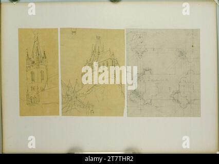 Draft for a castle (school project - diploma thesis?), outline, section ...